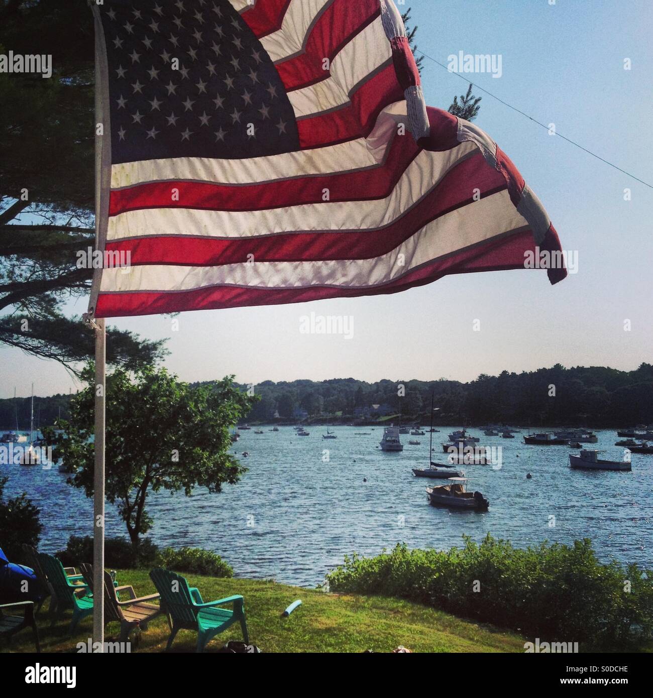 Flag over the Harbour Stock Photo - Alamy