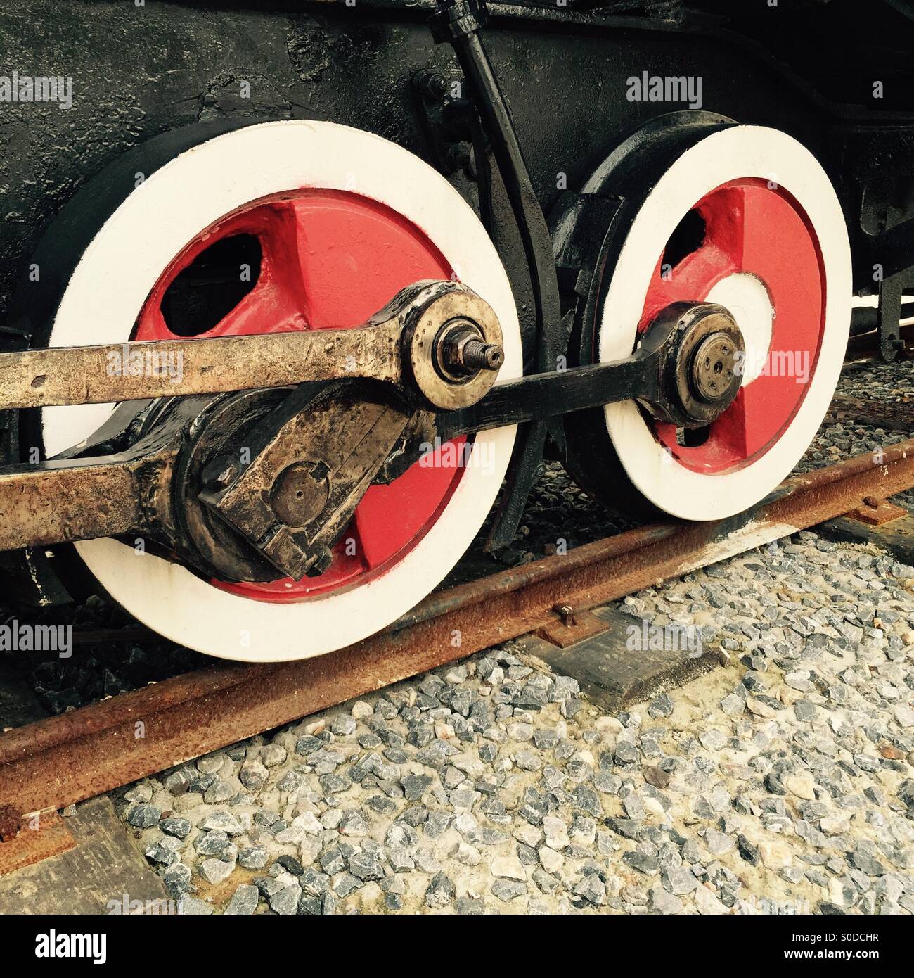 Red white train hi-res stock photography and images - Alamy