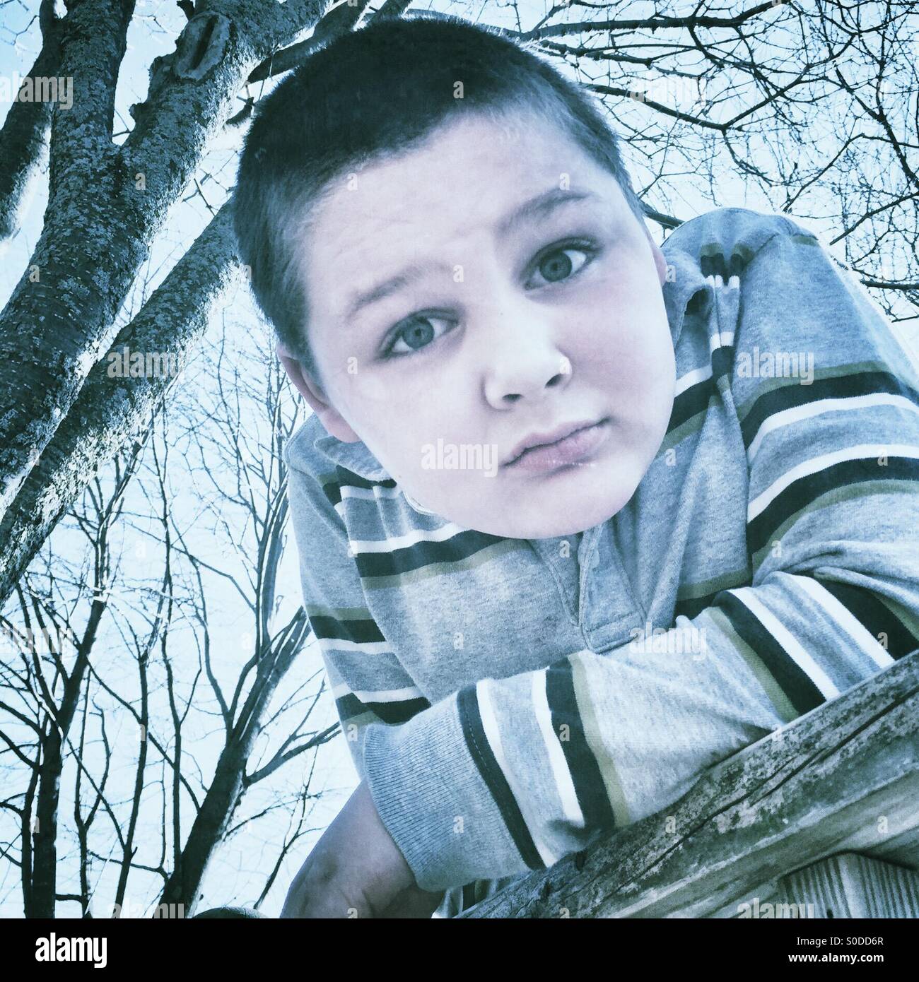 Funny facial expression of a staring boy Stock Photo - Alamy