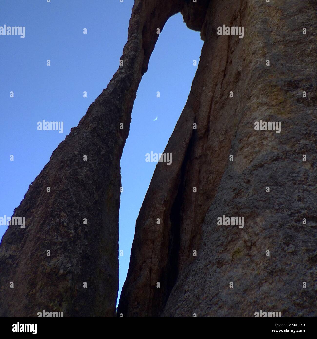 Crescent Moon in "Needle's Eye", Rock Formation, Custer State Park ...