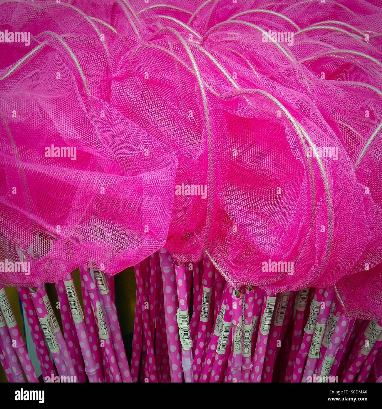 Pink fishing nets Stock Photo - Alamy