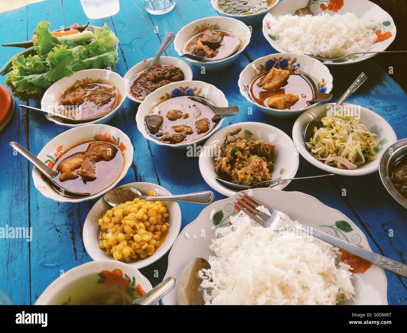 Traditional lunch in Burma Stock Photo - Alamy