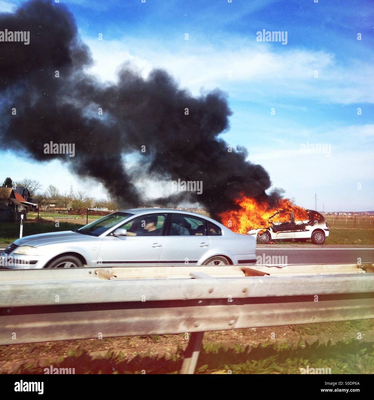 Car accident on Highway Stock Photo - Alamy