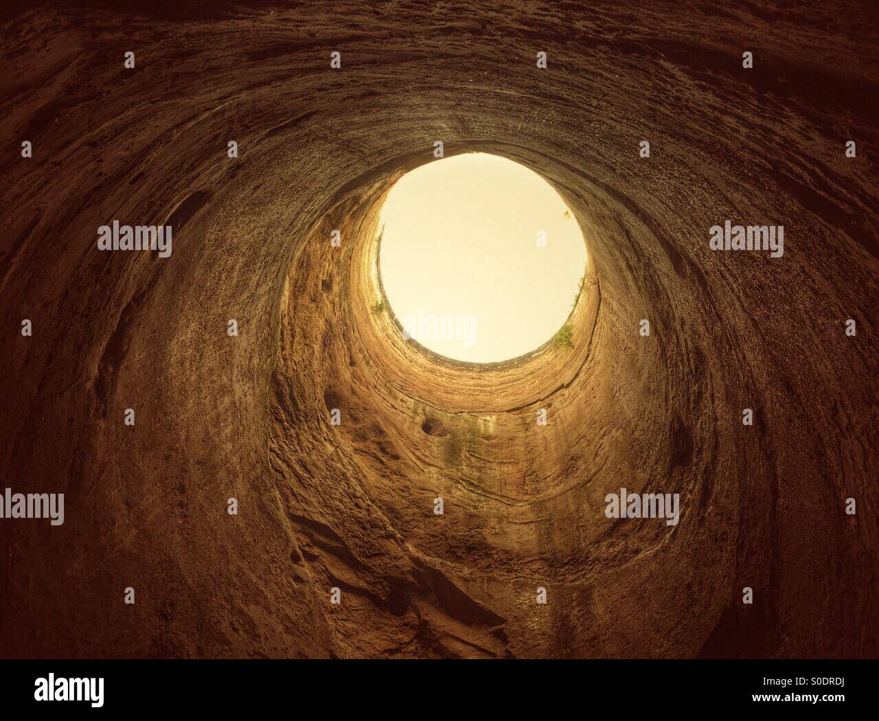 View from inside a water well at Rohtas fort Jhelum Pakistan Stock ...
