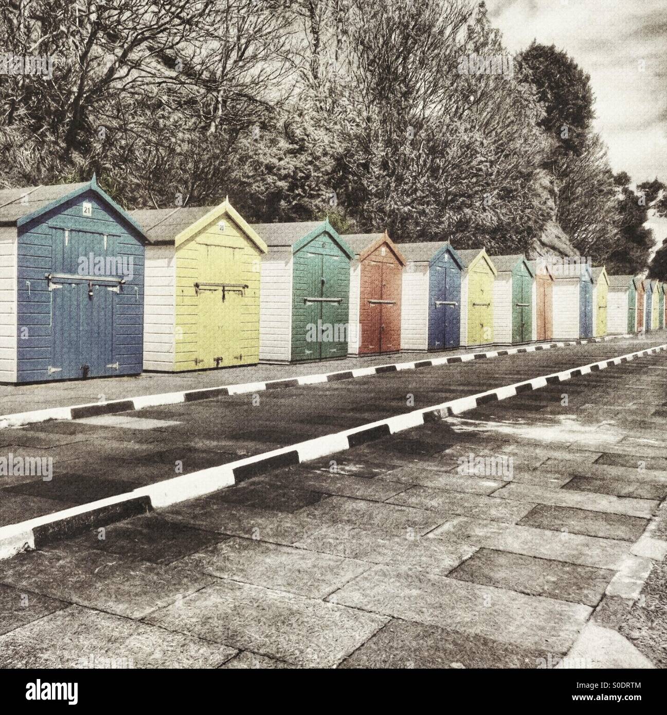 Beach huts at Coryton cove, Dawlish, Devon Stock Photo - Alamy