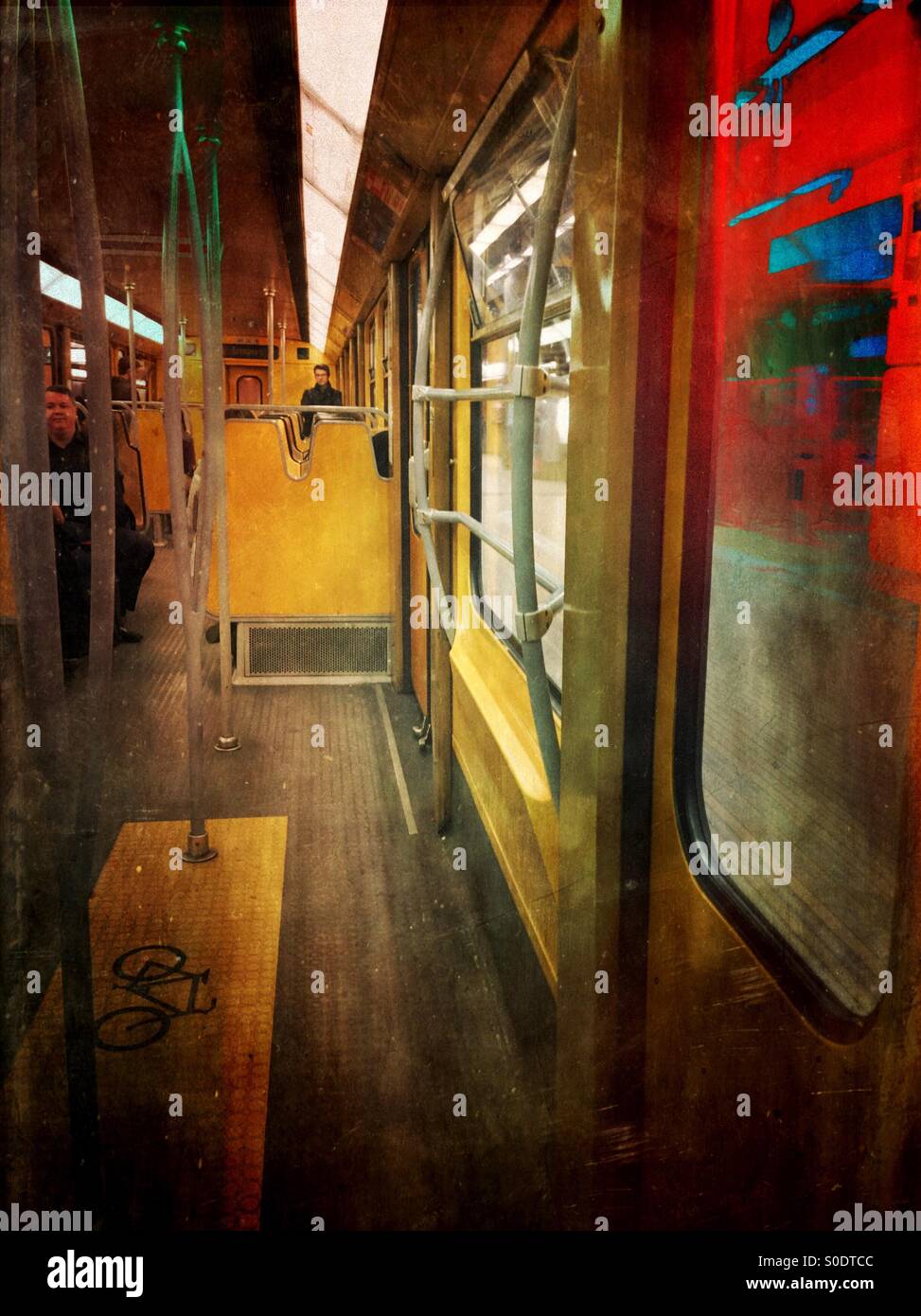 Inside a metro wagon in the subway Stock Photo - Alamy