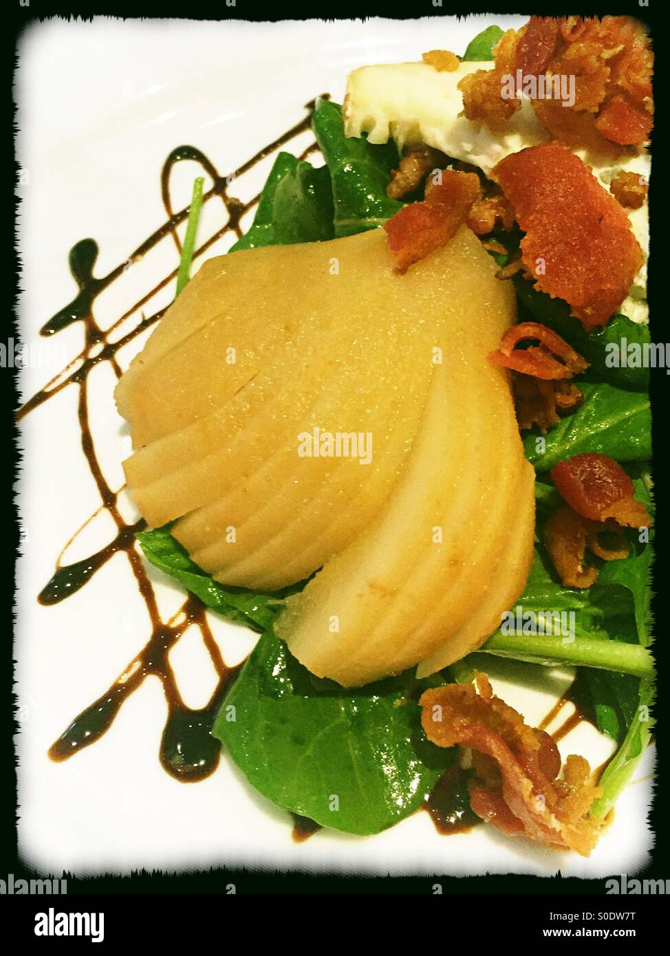 Pear Salad in restaurant Stock Photo - Alamy