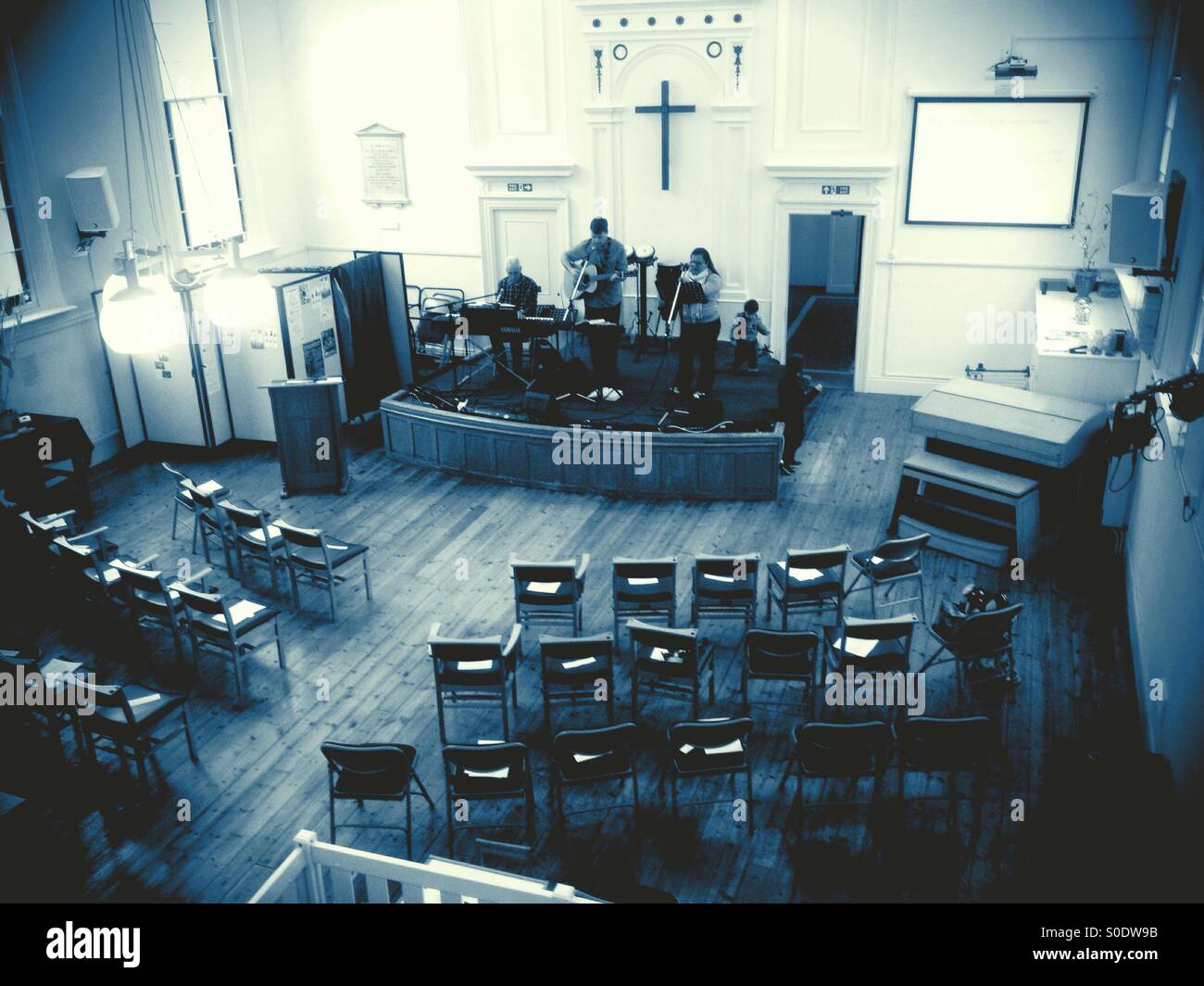 Church praise and worship band rehearsal Stock Photo - Alamy