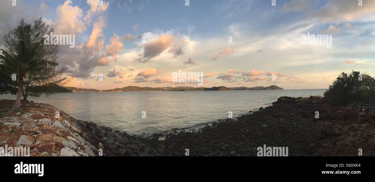 Panoramic view on sunset Stock Photo - Alamy