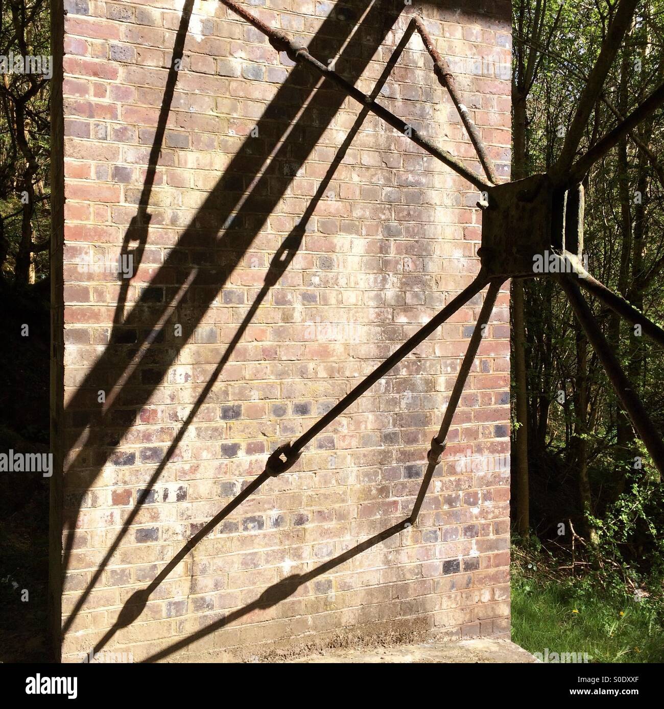 Shadows cast on brick wall Stock Photo - Alamy