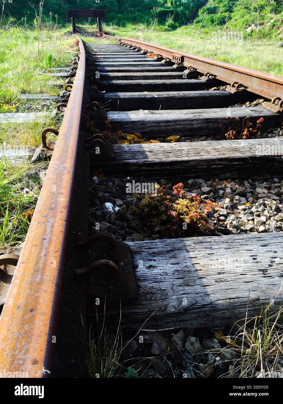 Disused railway track Stock Photo - Alamy