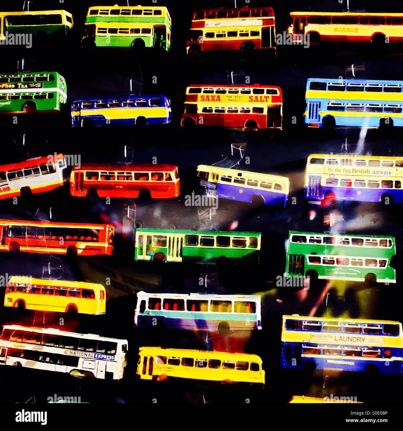 Toy bus collection Stock Photo - Alamy