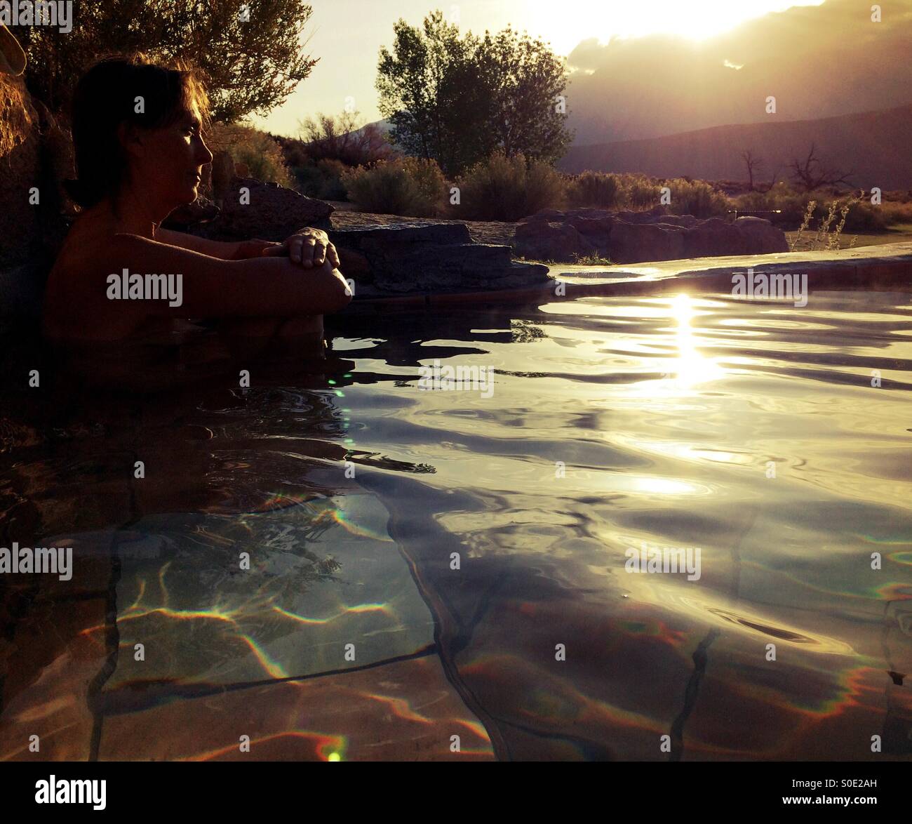 Woman in hotspring hi-res stock photography and images - Alamy