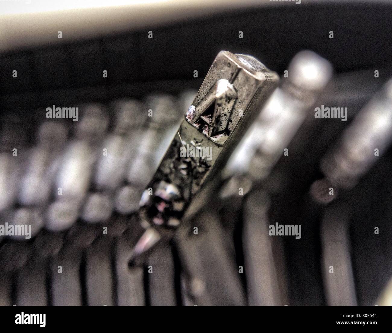 Typewriter key letter A Stock Photo - Alamy