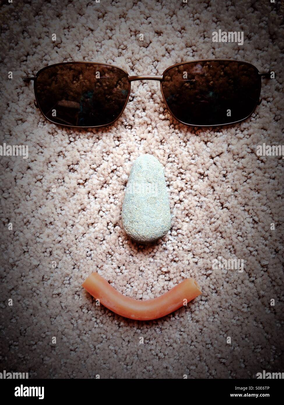 Abstract happy face with sunglasses Stock Photo - Alamy