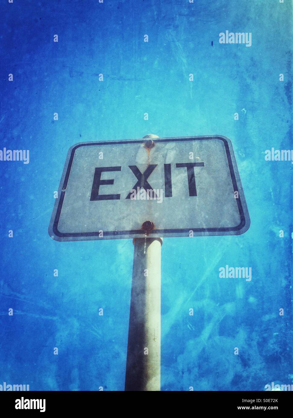 Exit sign on a parking Stock Photo - Alamy