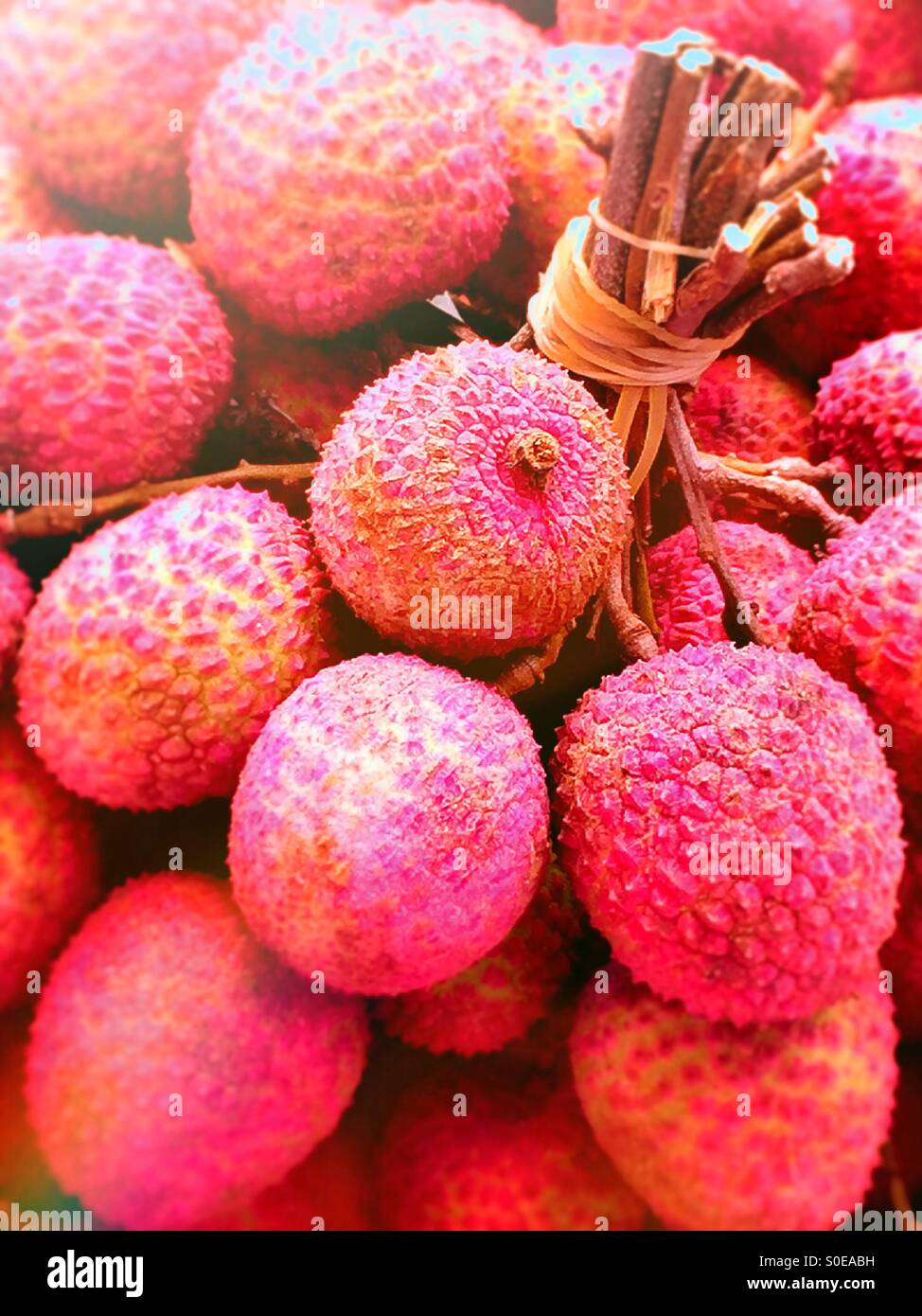 Lychees in outdoor stall Chinatown Stock Photo - Alamy