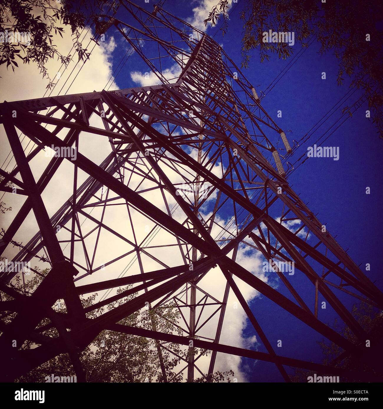 Looking up a pylon hi-res stock photography and images - Alamy