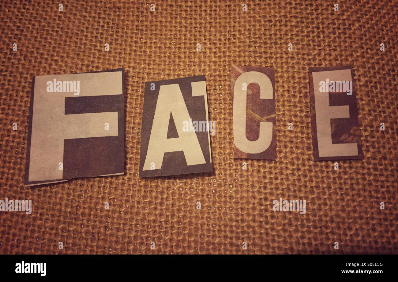 Word face made up letter hi-res stock photography and images - Alamy