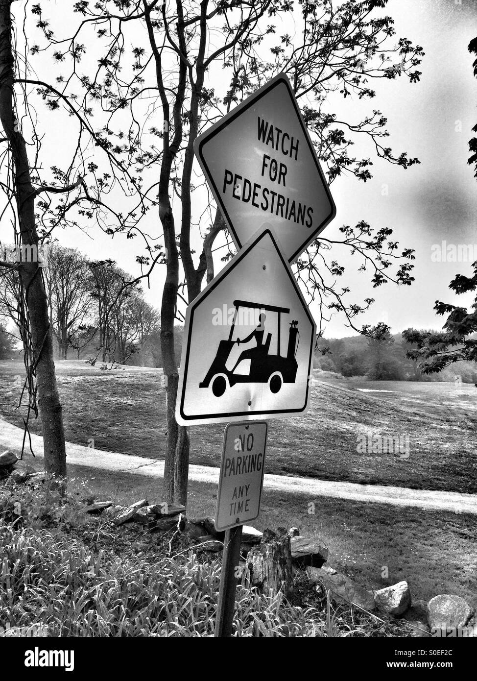 Golf course signage Stock Photo - Alamy