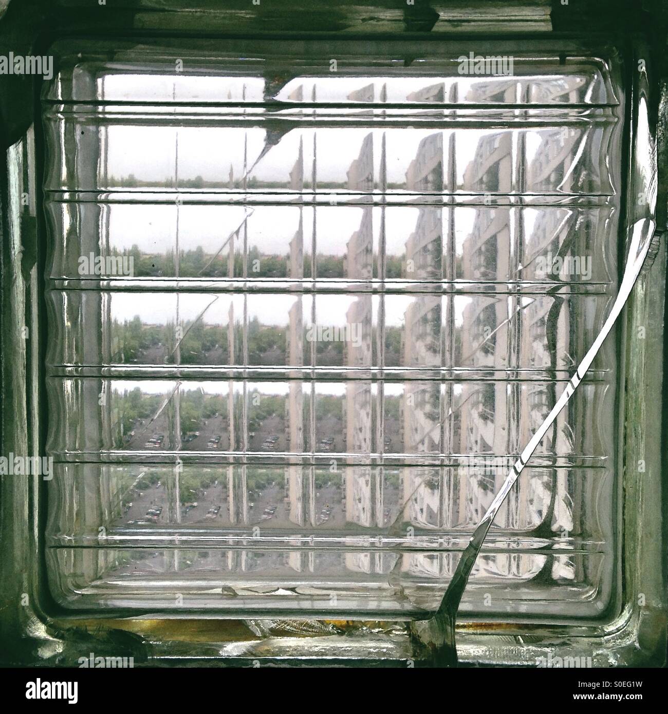 Broken glass block hi-res stock photography and images - Alamy