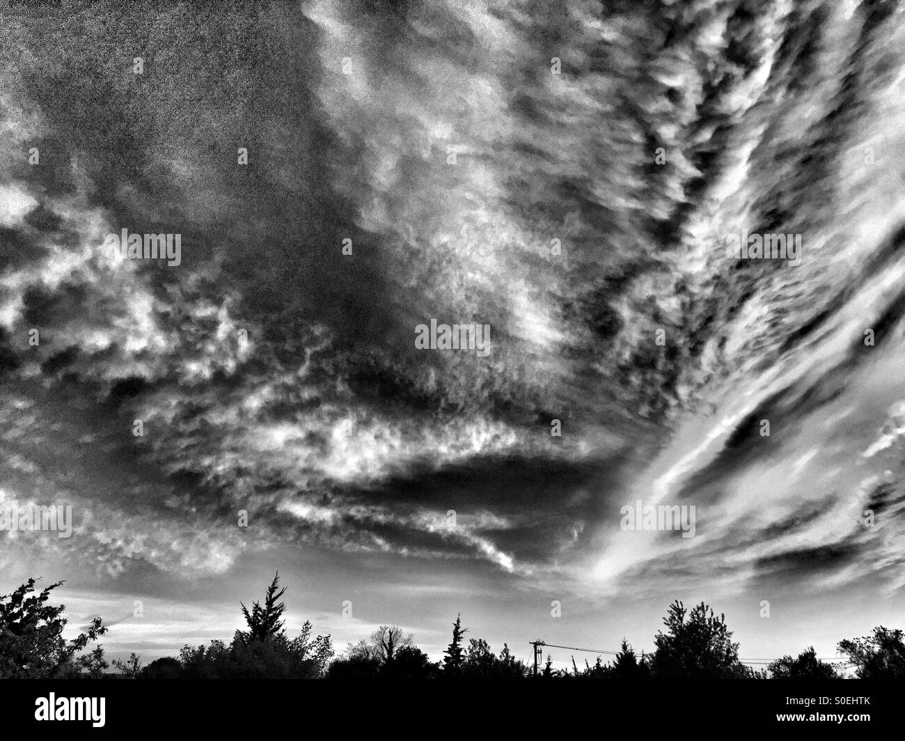 Sunset with cloud Black and White Stock Photos & Images - Alamy