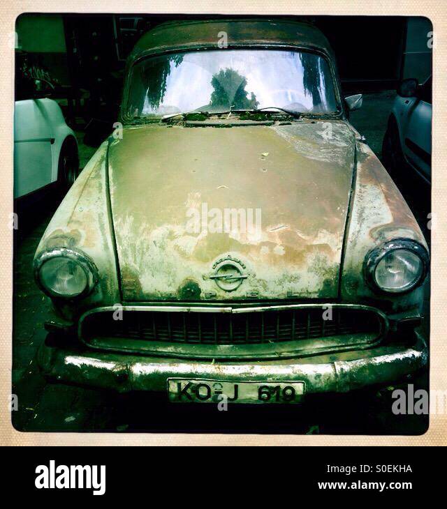 Rusty Vintage Opel caravan Estate Car Stock Photo - Alamy