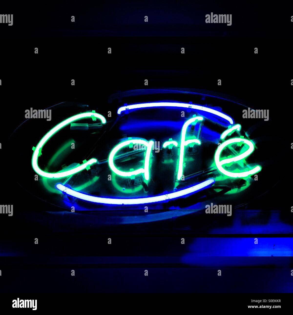 Neon cafe hi-res stock photography and images - Alamy