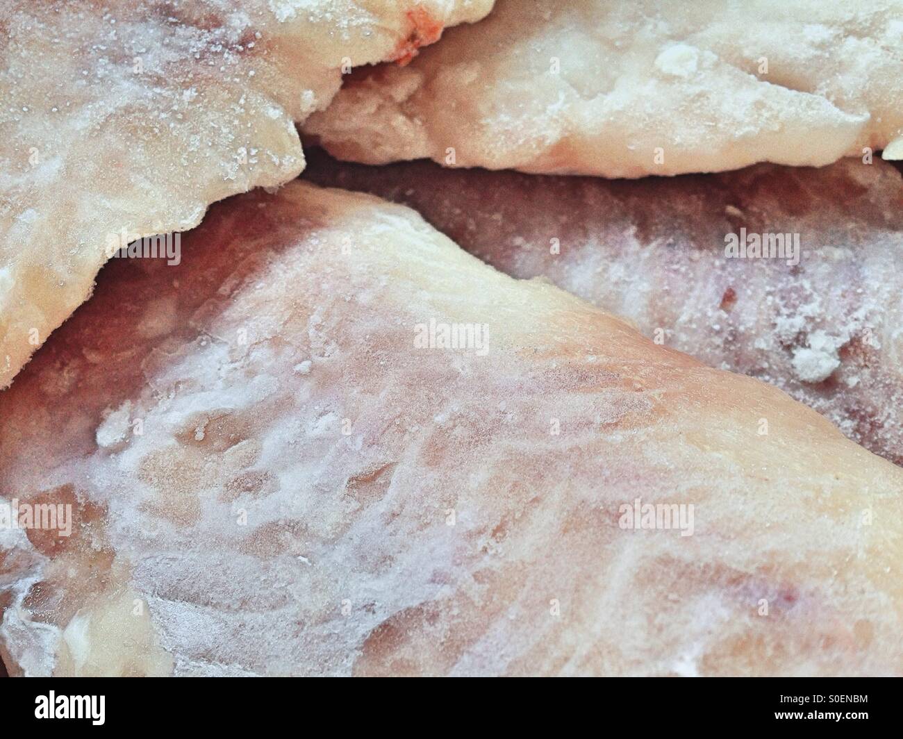 Close up of Frozen haddock Filet Stock Photo - Alamy