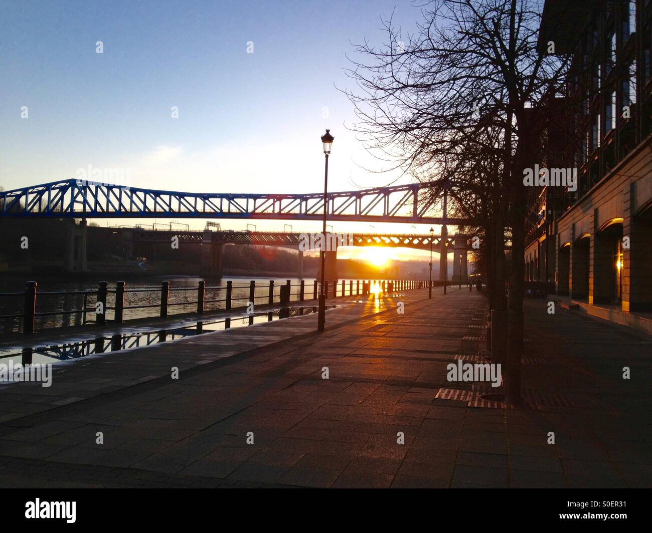 Sunset on Quayside, Newcastle upon Tyne Stock Photo - Alamy