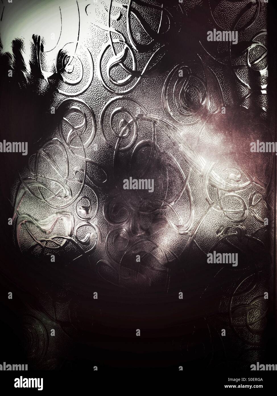 Boy screaming for help behind the glass Stock Photo - Alamy