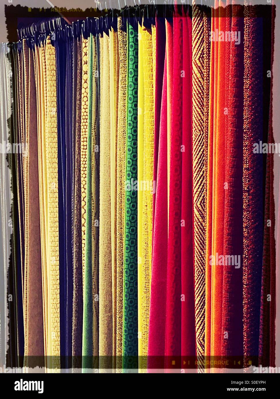 Fabric sample display Stock Photo - Alamy