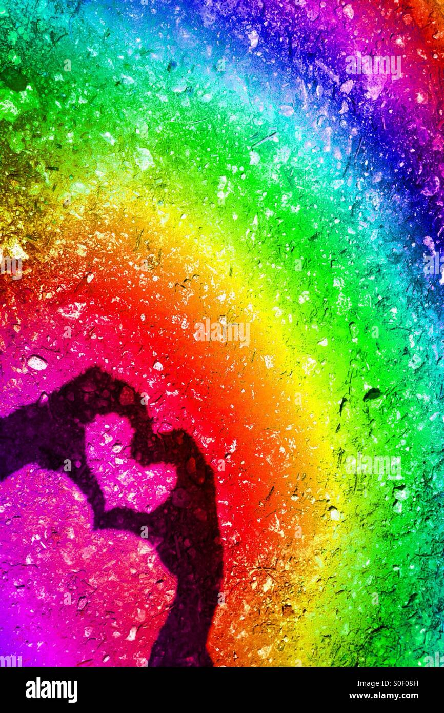 Heart made hands silhouette hi-res stock photography and images - Alamy