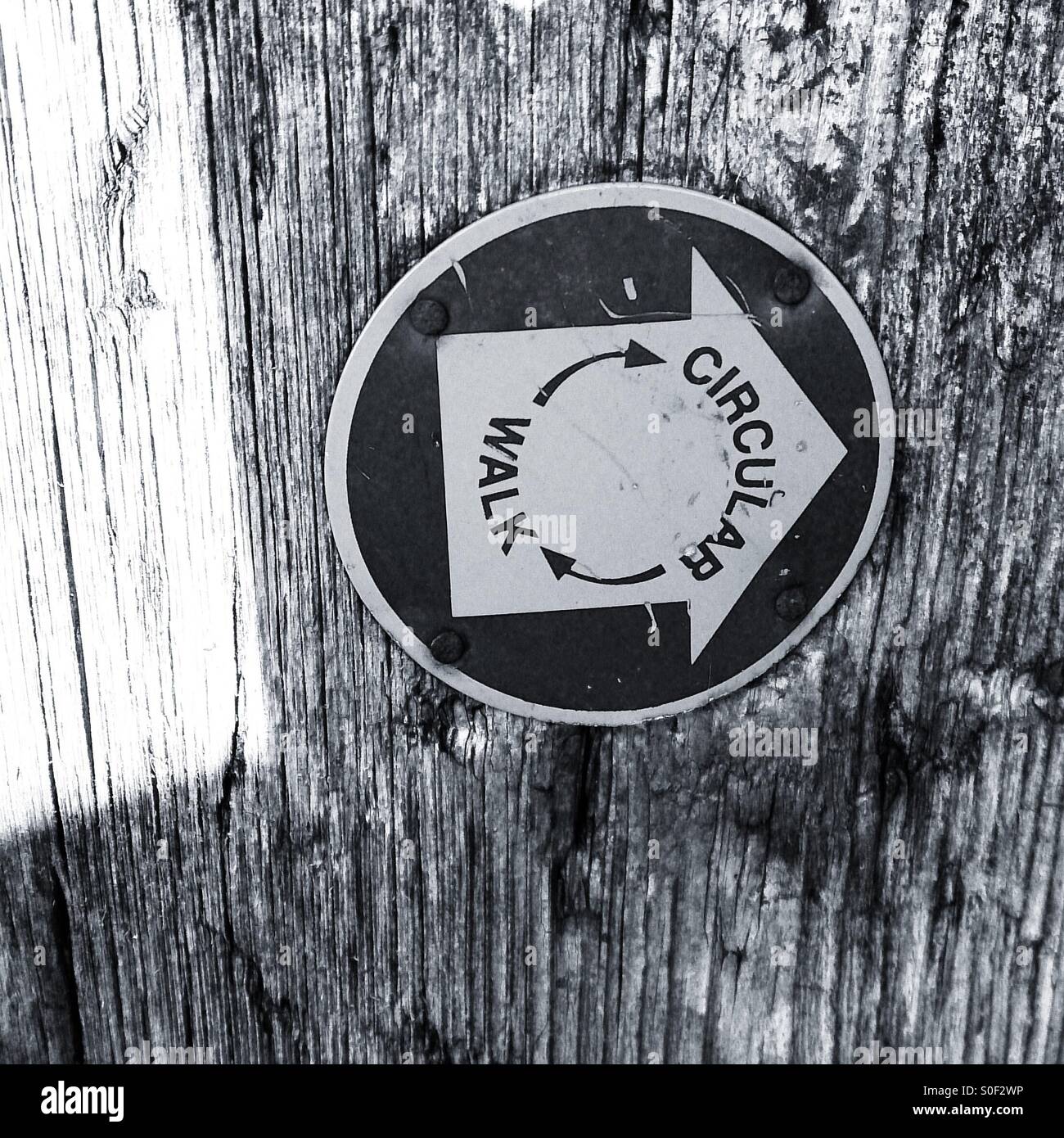 Circular walk, metal sign Stock Photo - Alamy