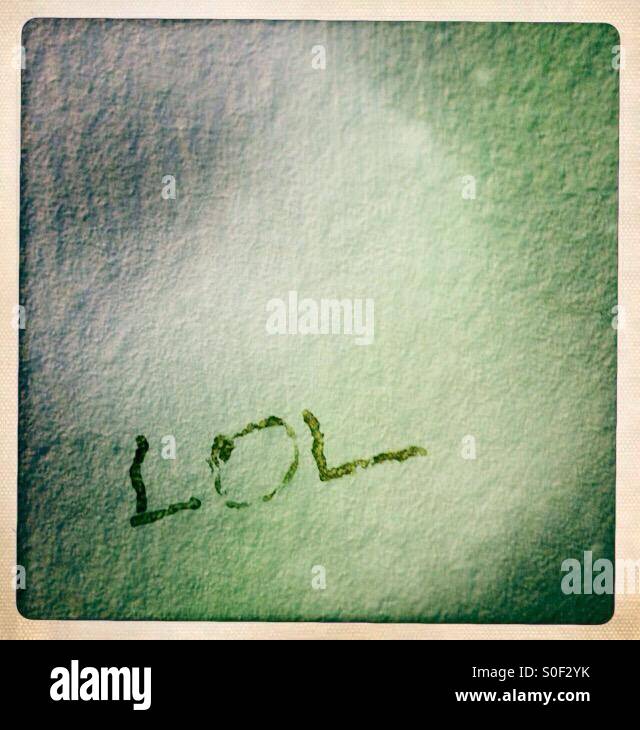 LOL Graffiti on a School Wall Stock Photo - Alamy