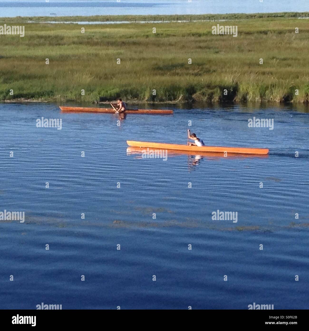 Canoe Race Training Stock Photo - Alamy