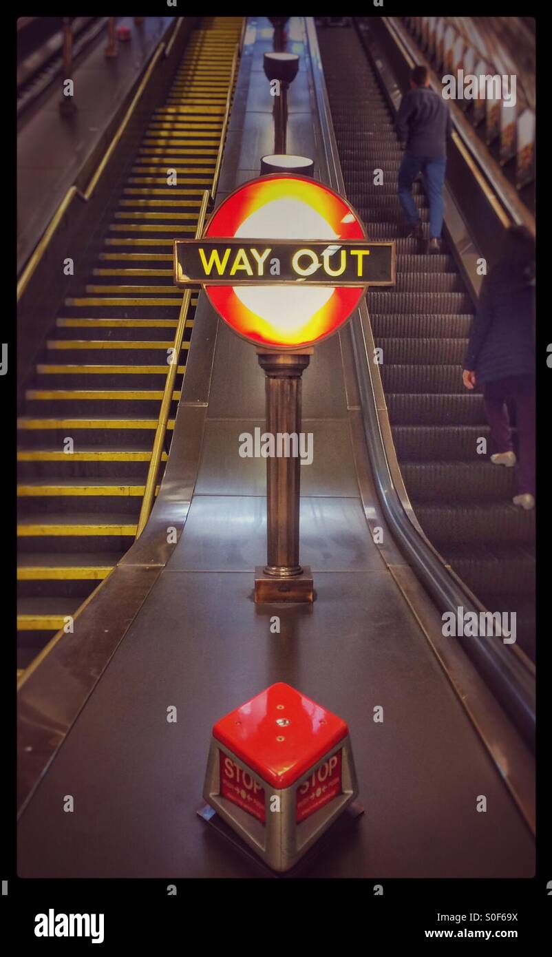 Way Out Sign London High Resolution Stock Photography and Images - Alamy