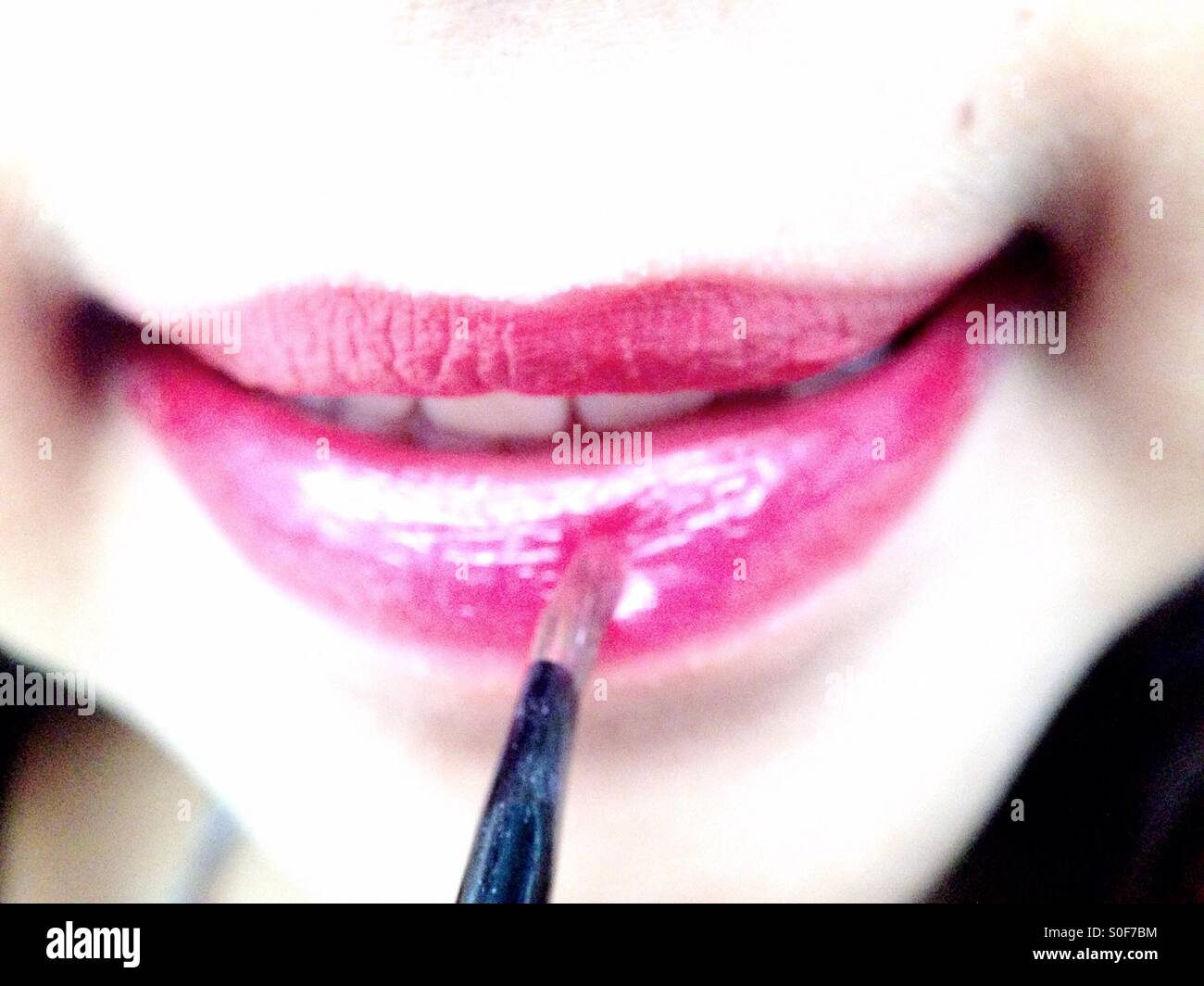 Pink lips close up hi-res stock photography and images - Alamy