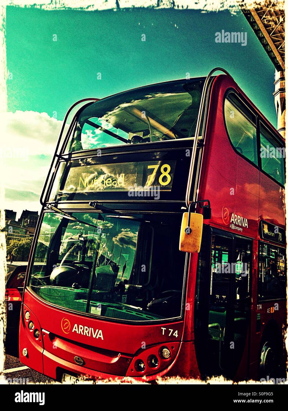 Double decker bus on Tower Bridge, Central London, England, United ...