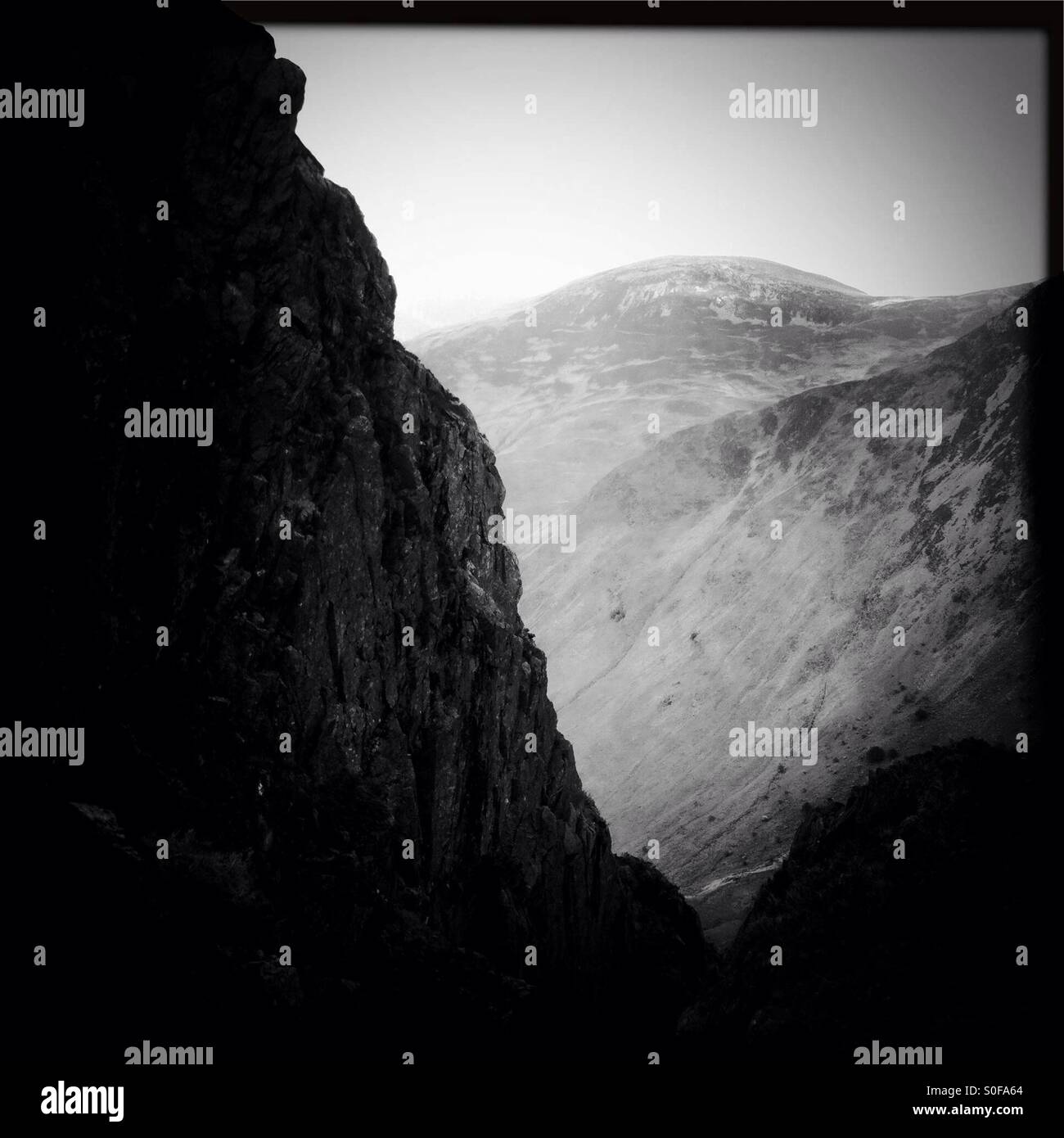Lake District Cliff Face and Hills Stock Photo - Alamy