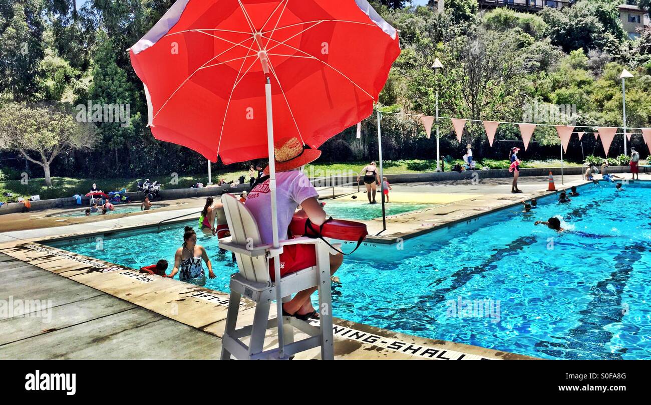 Lifeguard watches over recreational swim at a Northern California ...