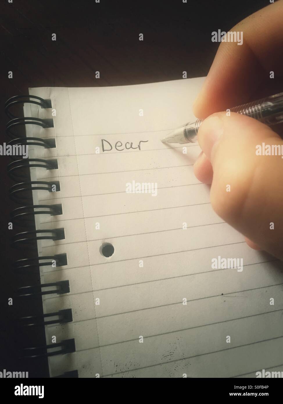 Start of a handwritten letter Stock Photo - Alamy