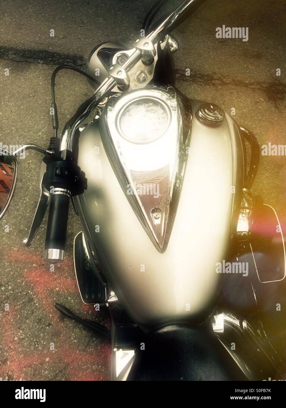 Motorcycle speedometer on gas tank Stock Photo - Alamy