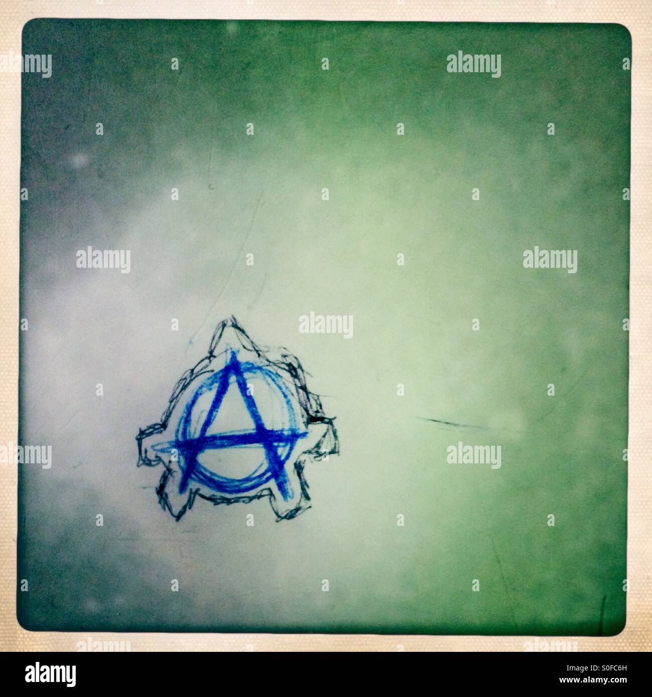 Letter A Graffiti scribbled on a School Table Stock Photo - Alamy