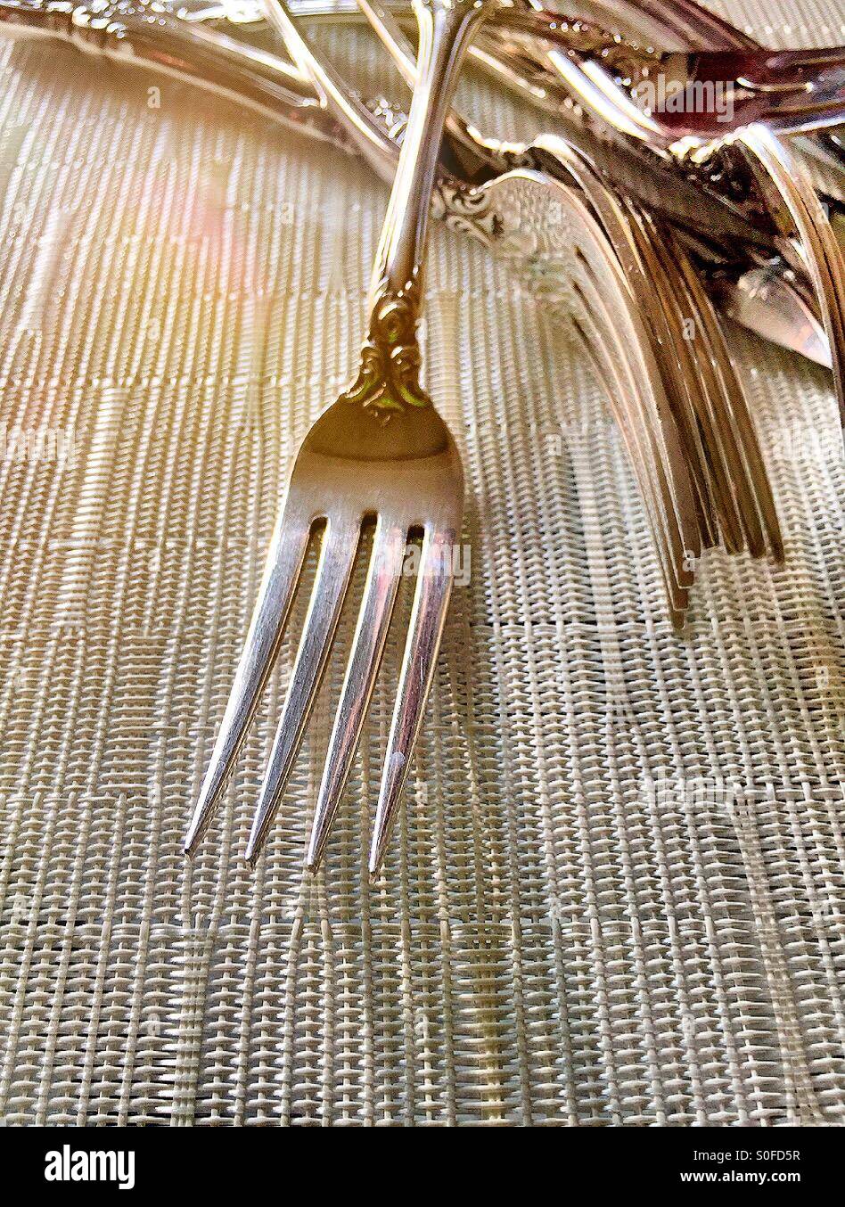 Sterling Silver Fork Stock Photo - Alamy