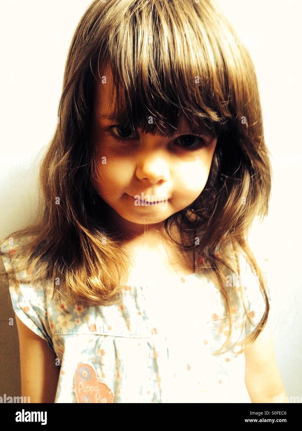 Portrait of 3-year old girl Stock Photo - Alamy