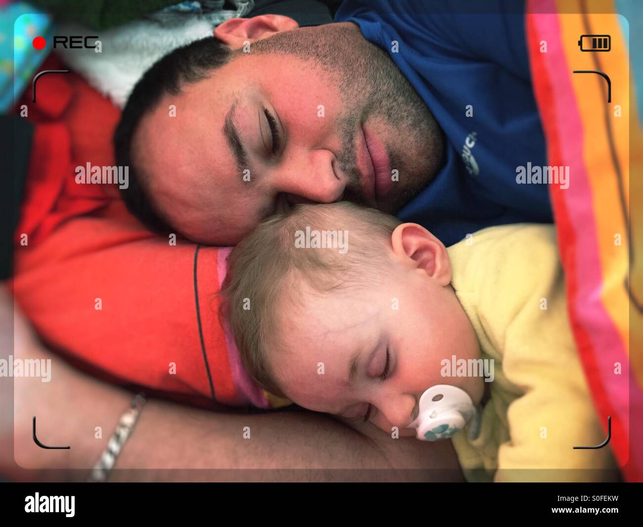 Father and baby sleeping Stock Photo - Alamy
