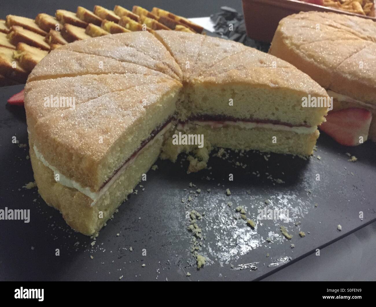 Victoria sponge cake cream jam hi-res stock photography and images - Alamy