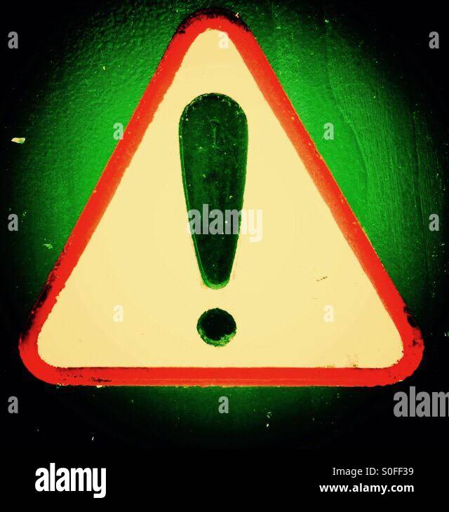 Warning of danger or think warning sign Stock Photo - Alamy