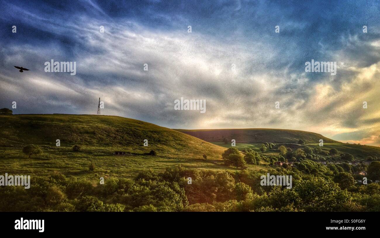 Green fields with dramatic clouds hi-res stock photography and images ...